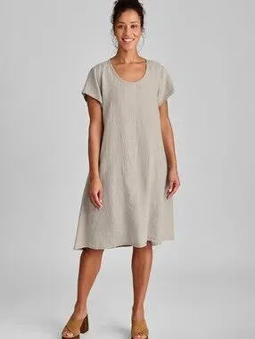 Flax | Dresses | Flax Park Dress Linen Dress In Natural Handkerchief ...